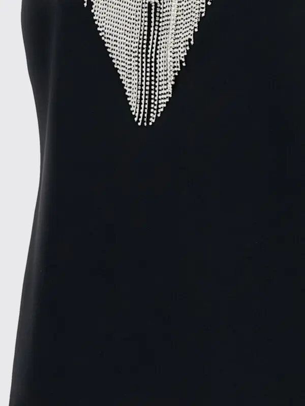 Sportmax V-neck Sleeveless Top With Jewel Fringe - Black