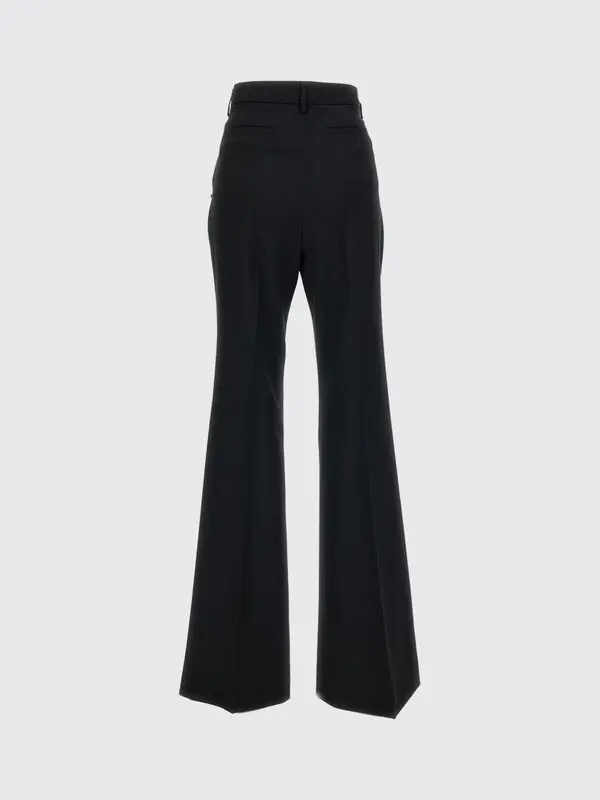 Sportmax High-waisted Flared Virgin Wool Trousers With Concealed Fastening