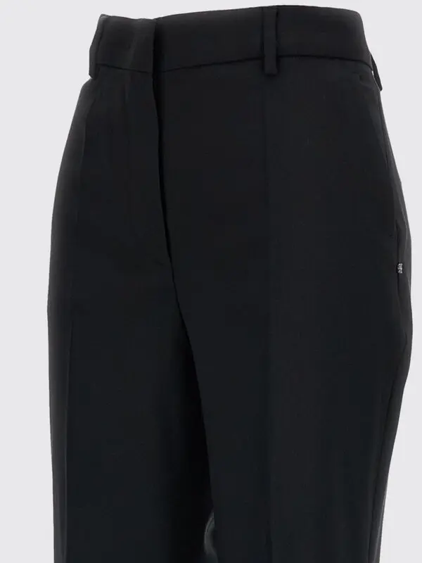 Sportmax High-waisted Flared Virgin Wool Trousers With Concealed Fastening