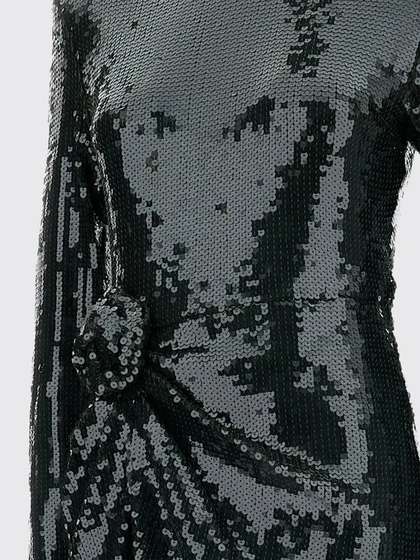ROTATE BY BIRGER CHRISTENSEN Sequin-covered Evening Mini Dress With Waist Knot