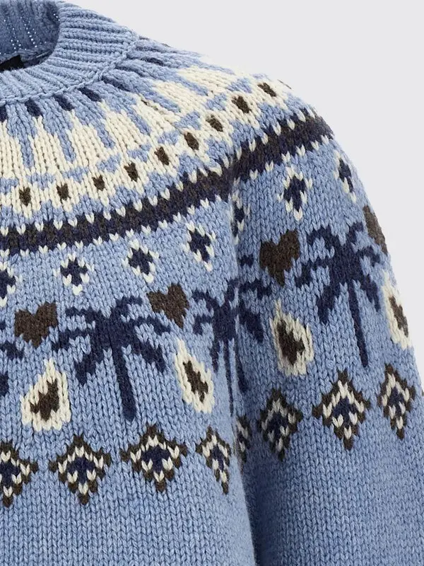 Alanui Virgin Wool Crewneck Jumper With Ethnic Jacquard Motif - Green
