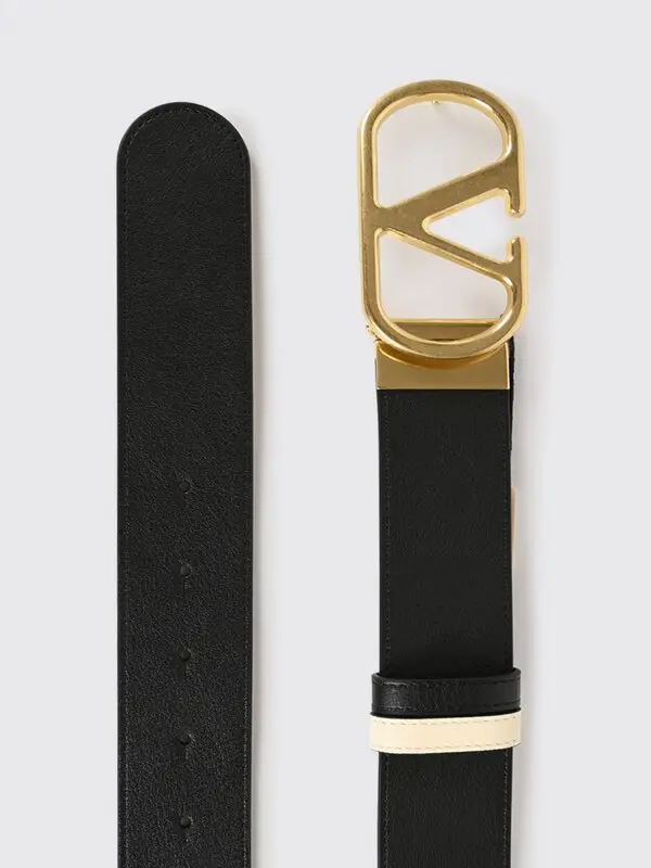 Valentino Garavani Vlogo Signature Reversible Belt In Smooth Calf Leather 4 Cm - Black 1