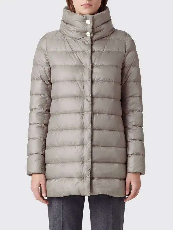 Herno Amelia Quilted Waterproof Nylon Down Coat With High Neck - Grey 1