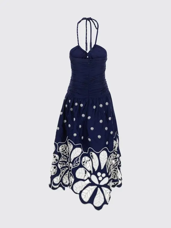 Farm Rio Richelieu Floral Print Cotton Midi Dress With Halter Neck