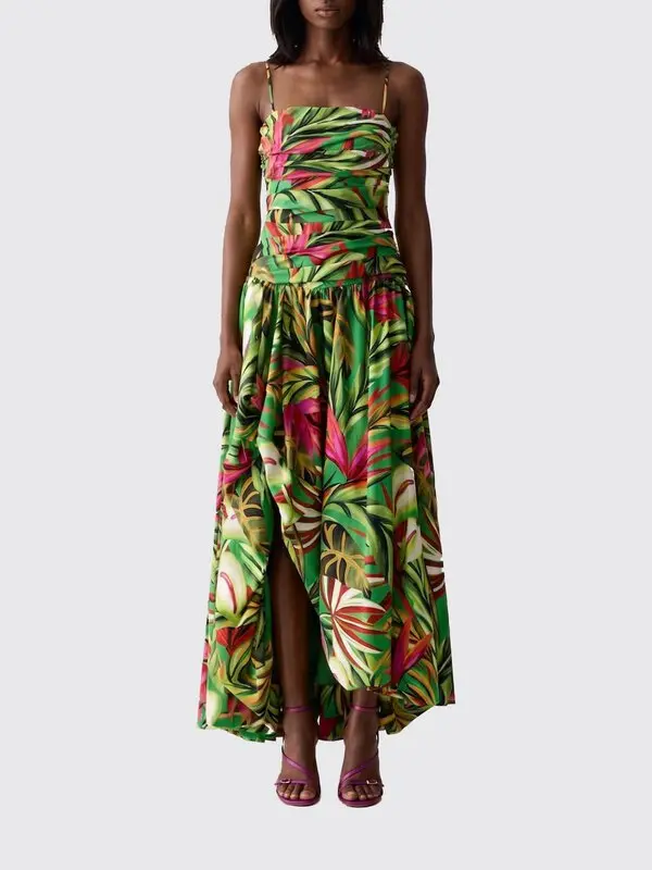 Farm Rio Tropical Dream Asymmetrical Cotton Midi Dress With Tropical Print