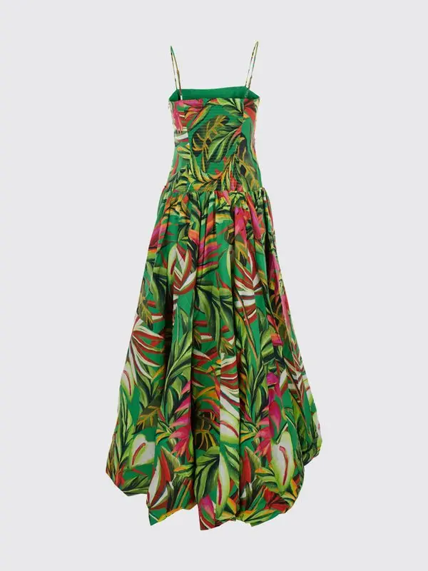 Farm Rio Tropical Dream Asymmetrical Cotton Midi Dress With Tropical Print