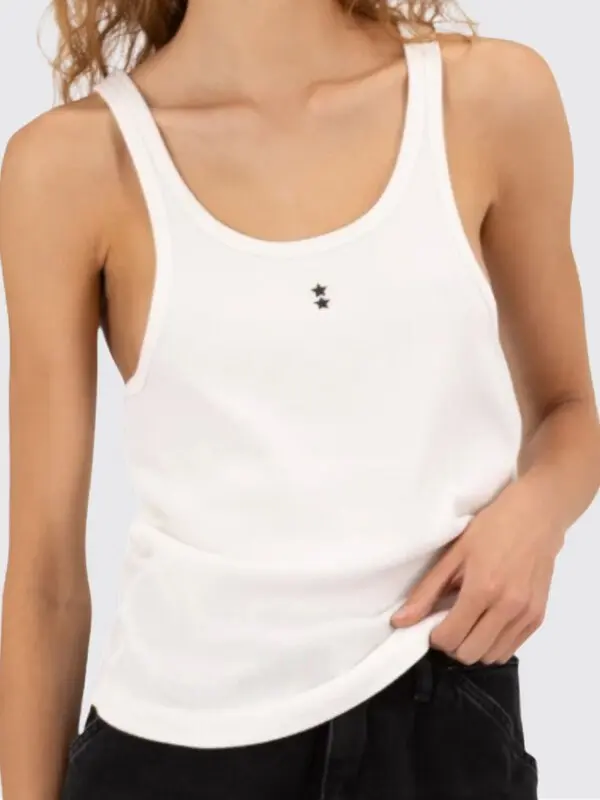 ICON DENIM LOS ANGELES Ribbed Jersey Tank Top - White