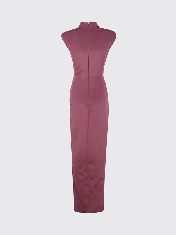 Balmain High-neck Ruched-waist Jersey Long Sheath Gown