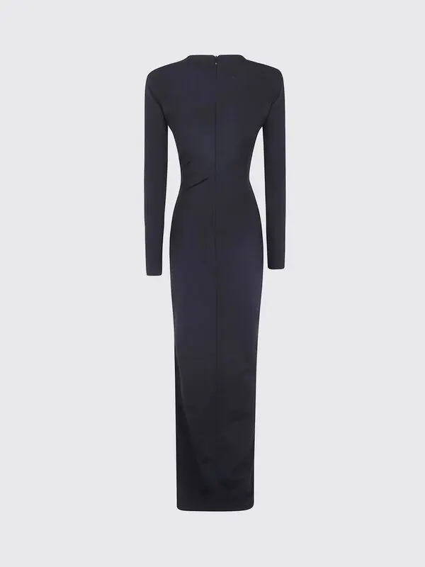 Balmain Padded-shoulder Long-sleeved Jersey Sheath Gown
