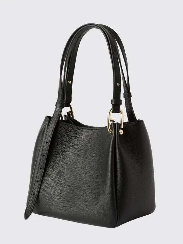 Furla Nuvola Grained Leather Shoulder Bag - Black