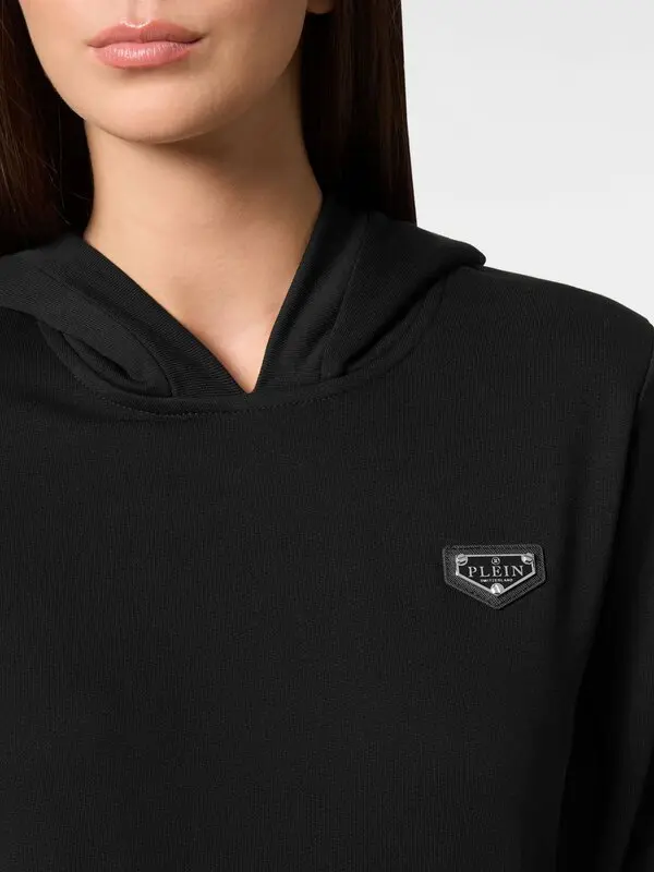 Philipp Plein Jersey Hoodie With Contrast Logo