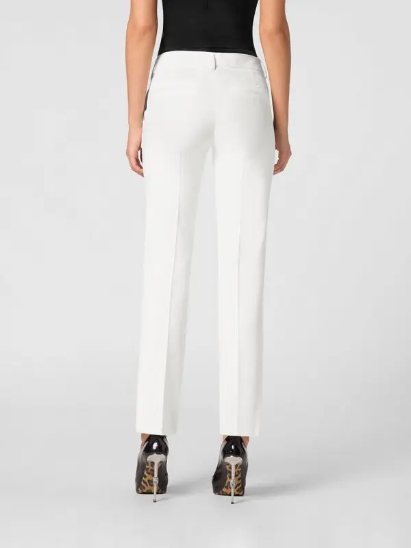 Philipp Plein Low-rise Skinny Cady Trousers With Slant Pockets - White