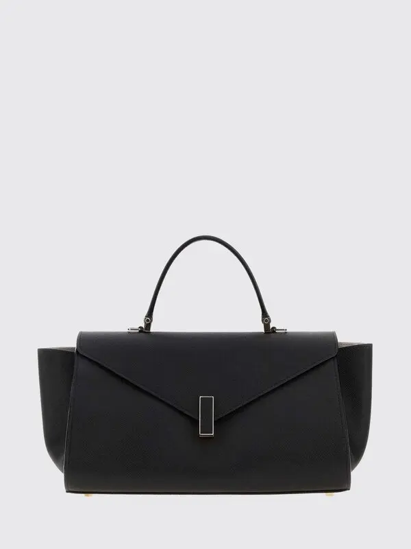 VALEXTRA Iside Grained Calf Leather Top Handle Bag With Shoulder Strap - Black