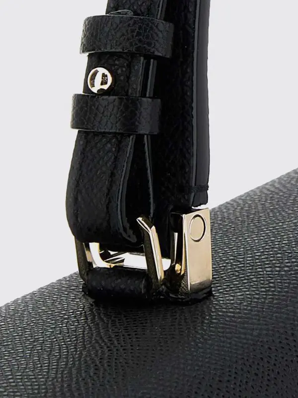 VALEXTRA Iside Grained Calf Leather Top Handle Bag With Shoulder Strap - Black