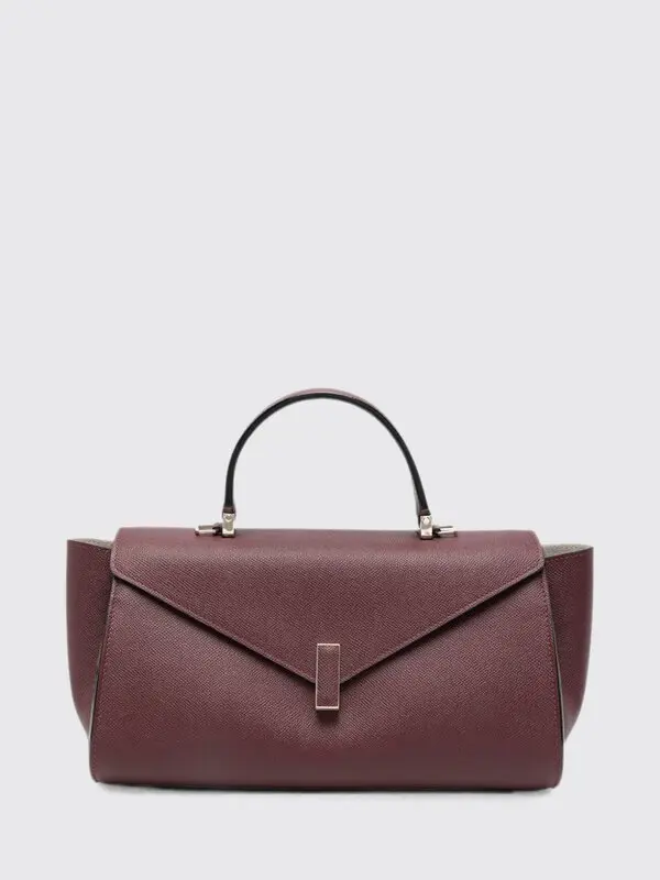 VALEXTRA Iside Grained Calf Leather Top Handle Bag With Shoulder Strap - Brown