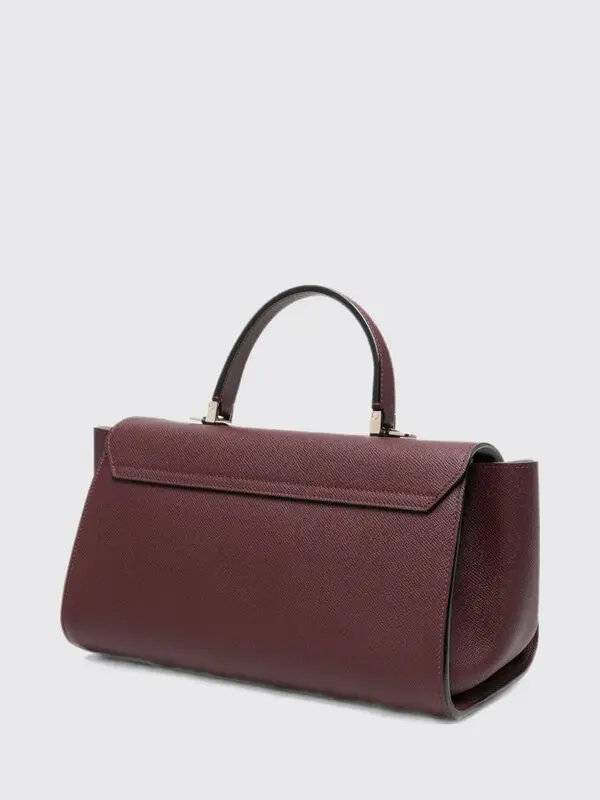 VALEXTRA Iside Grained Calf Leather Top Handle Bag With Shoulder Strap - Brown