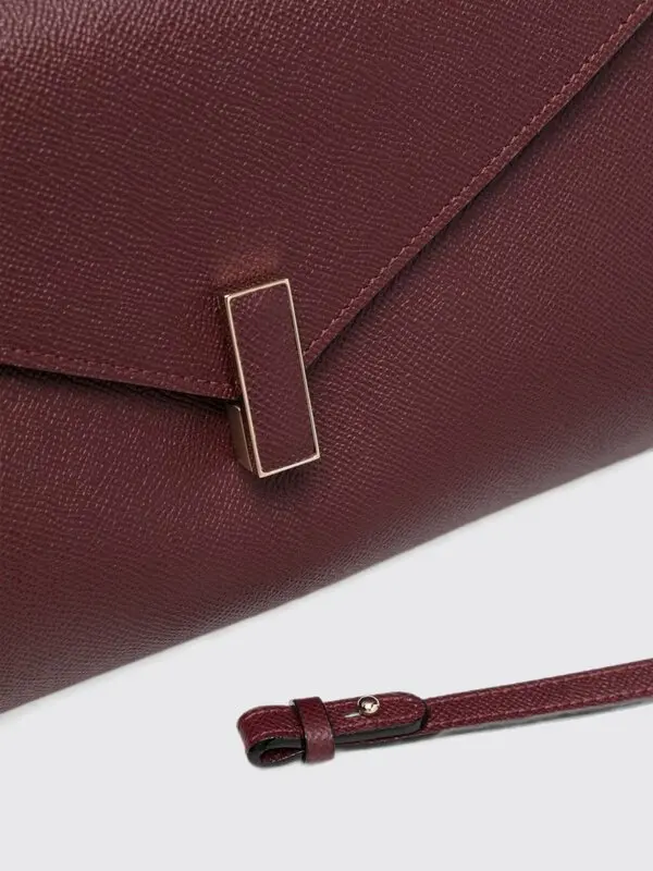 VALEXTRA Iside Grained Calf Leather Top Handle Bag With Shoulder Strap - Brown