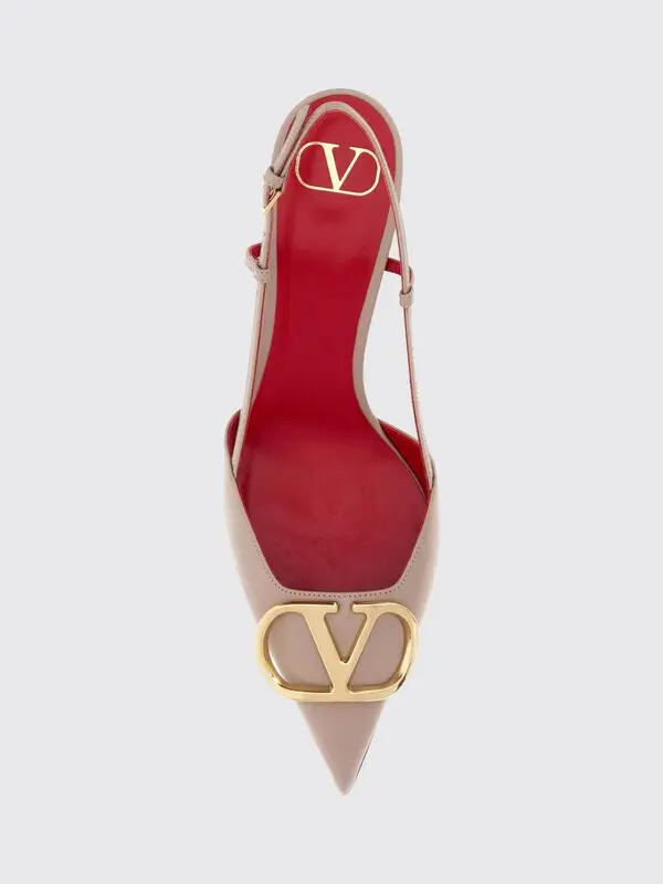 Valentino Garavani Slingback High Heel Sandals With Vlogo Accent - Blush Pink