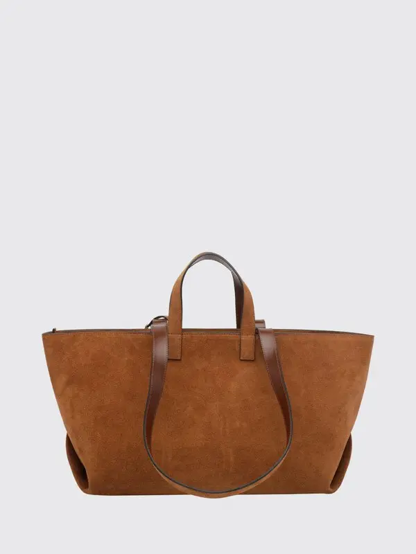 A.p.c. Large Suede Tote Bag With Four Handles - Camel