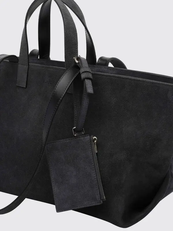 A.p.c. Large Suede Tote Bag With Four Handles - Grey