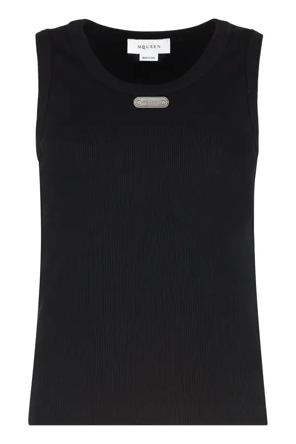 Alexander McQueen Inspired Ribbed Cotton Tank Top