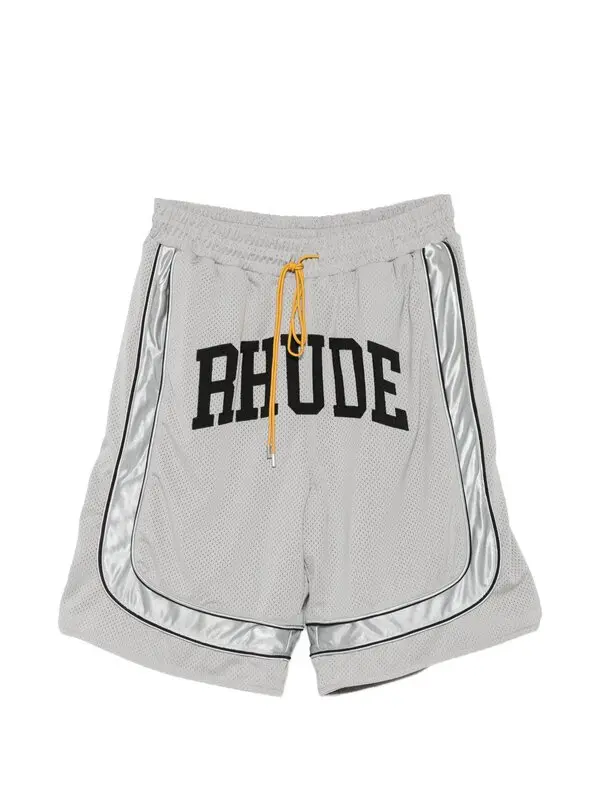 Rhude Baggy Mesh Collegiate Logo Shorts
