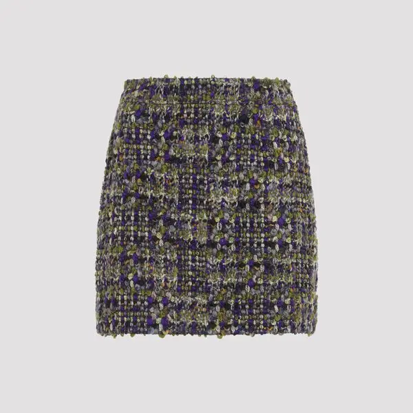 Saint Laurent Textured Tweed Mini Skirt - Multicolour