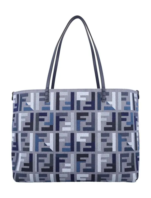 Fendi Large Canvas Shopper With Ff Embroidery