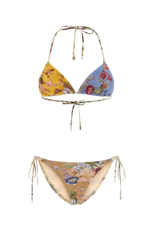 Zimmermann Triangle Bikini Set With Floral Print - Multicolor