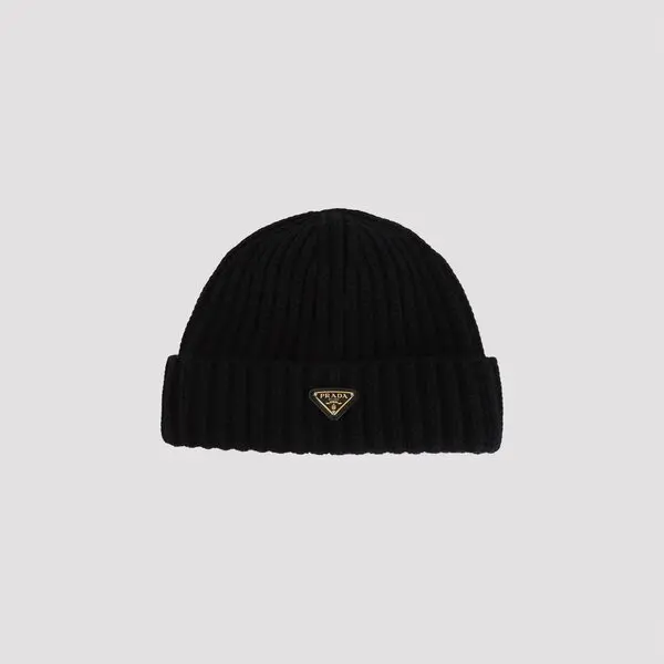 Prada 100% Virgin Wool Beanie - Black