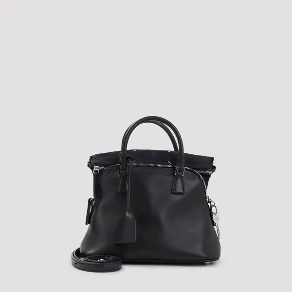 MAISON MARGIELA 5ac Soft Mini Nappa Calf Leather & Canvas Shoulder Bag