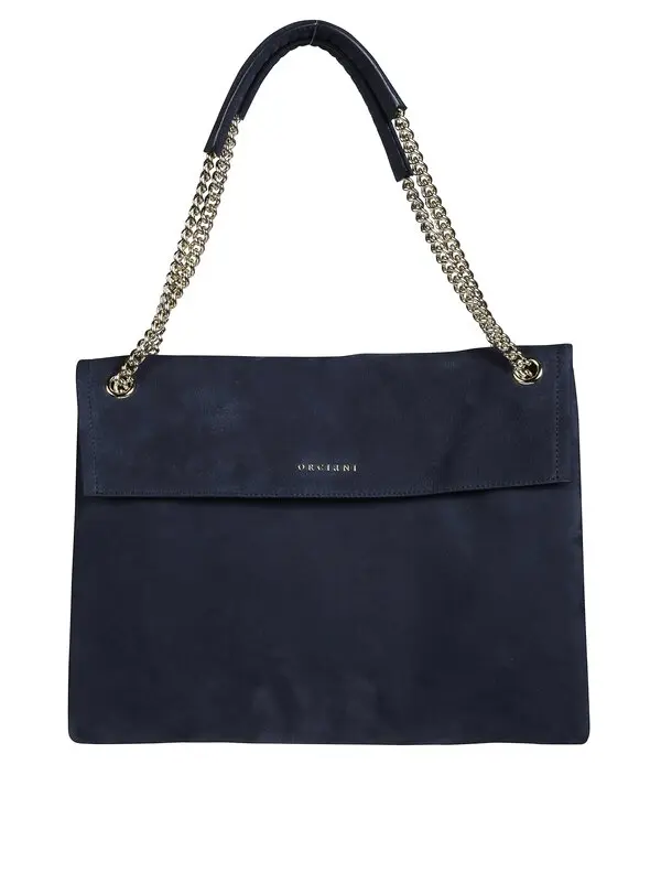 Orciani Venus Mini Crossbody Midi Shoulder Bag In Nappa Suede - Blu