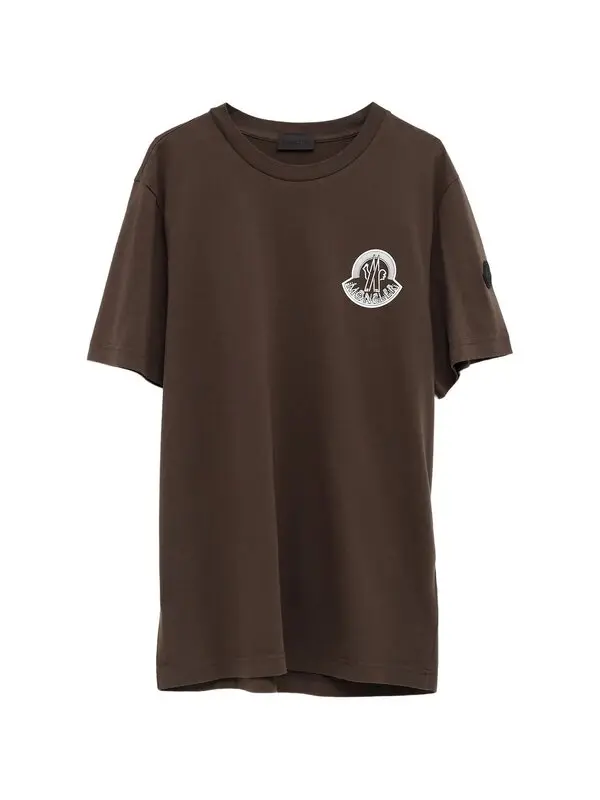 Moncler Cotton Crewneck T-shirt With Printed Logo