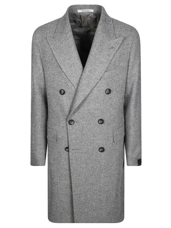 Tagliatore Double-breasted Unlined Overcoat With Notched Lapel
