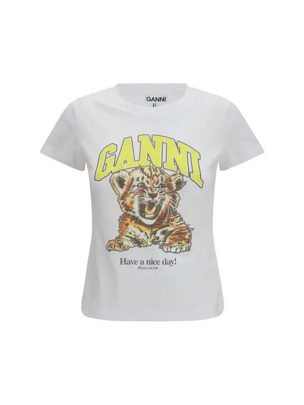 GANNI Tiger Cotton T-shirt