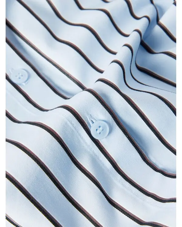 Whistles Cotton Blend Poplin Stripe Shirt