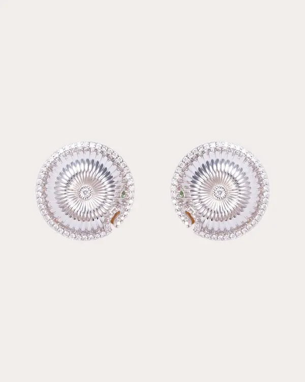 NELLY ROJAS Diamond Two-tone Stud Earrings