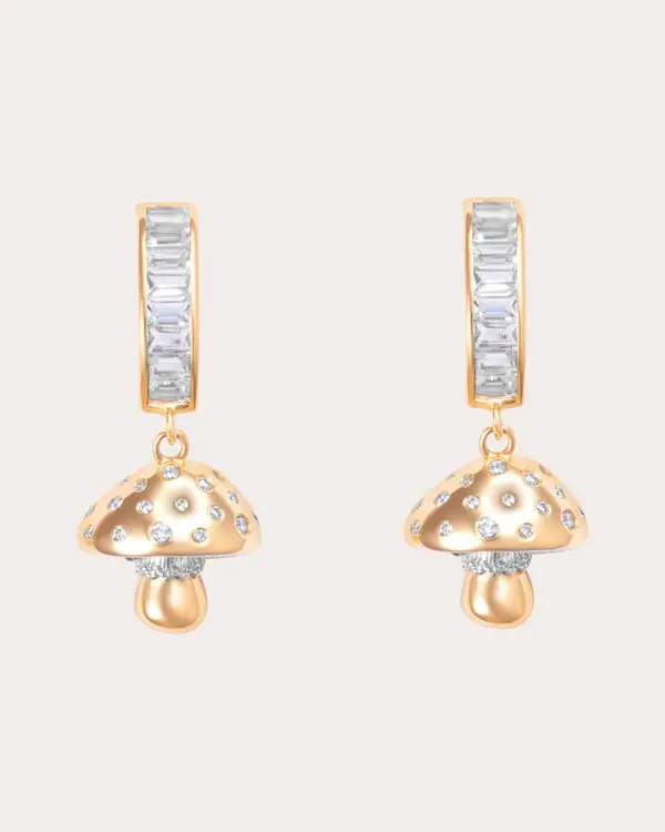 NELLY ROJAS Diamond Mycelium Funghi Drop Earrings