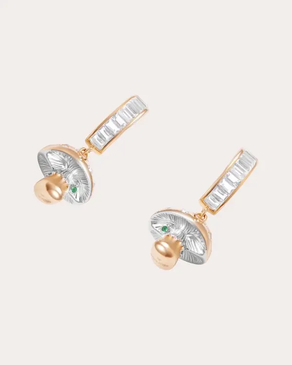 NELLY ROJAS Diamond Mycelium Funghi Drop Earrings