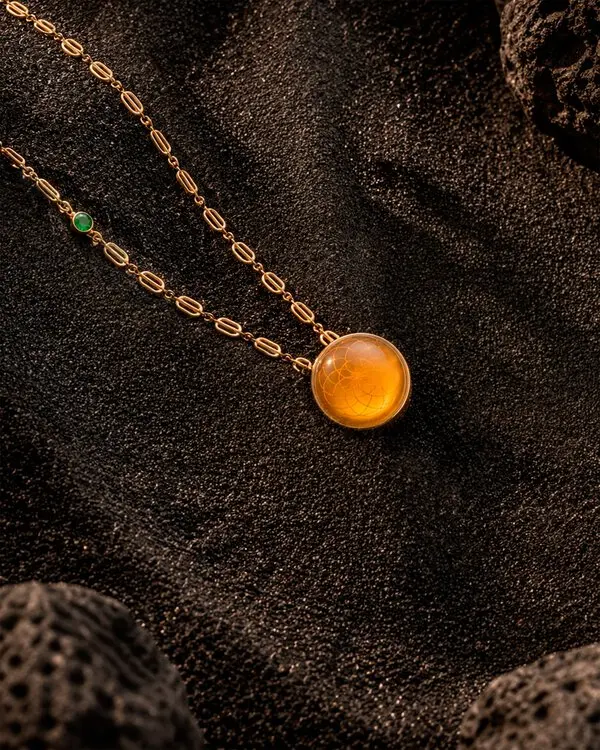 NELLY ROJAS Citrine Torus Pendant Necklace 18k Gold