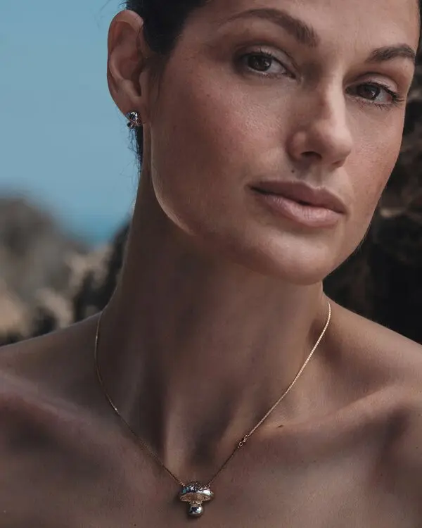 NELLY ROJAS Diamond Mycelium Funghi Pendant Necklace
