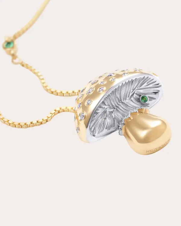 NELLY ROJAS Diamond Mycelium Funghi Pendant Necklace