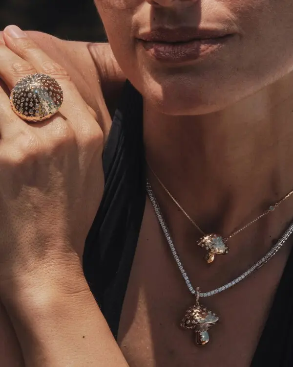 NELLY ROJAS Diamond Mycelium Funghi Pendant