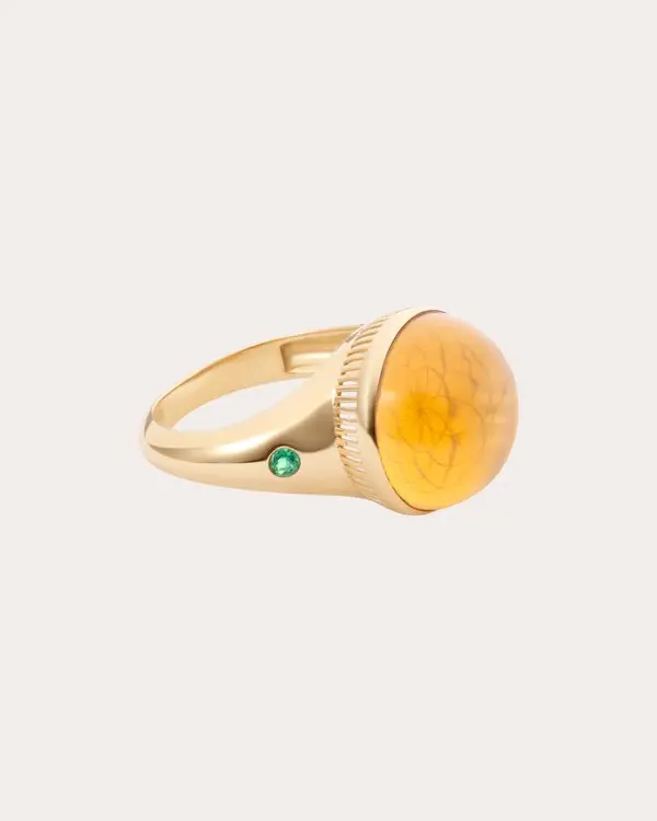 NELLY ROJAS Citrine Torus Chunky Ring 18k Gold