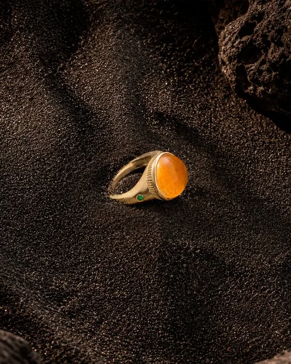 NELLY ROJAS Citrine Torus Chunky Ring 18k Gold