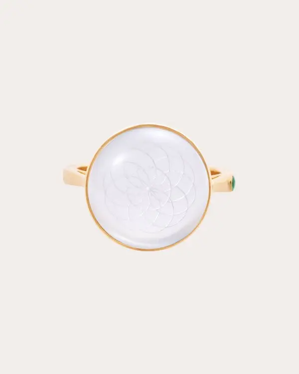 NELLY ROJAS Crystal Quartz Torus Pinky Ring 18k Gold