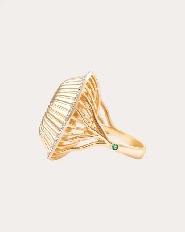 NELLY ROJAS 18k Yellow Diamond & Emerald Ring