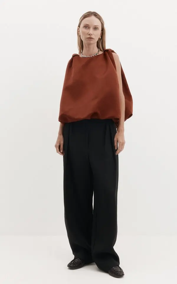 HARRIS TAPPER Knot Satin Faille Top