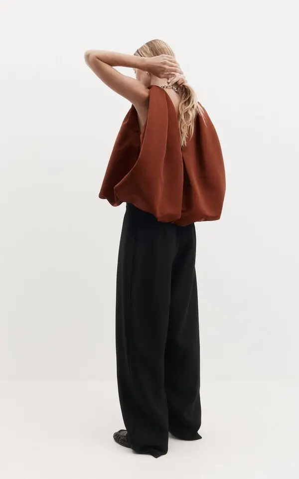 HARRIS TAPPER Knot Satin Faille Top