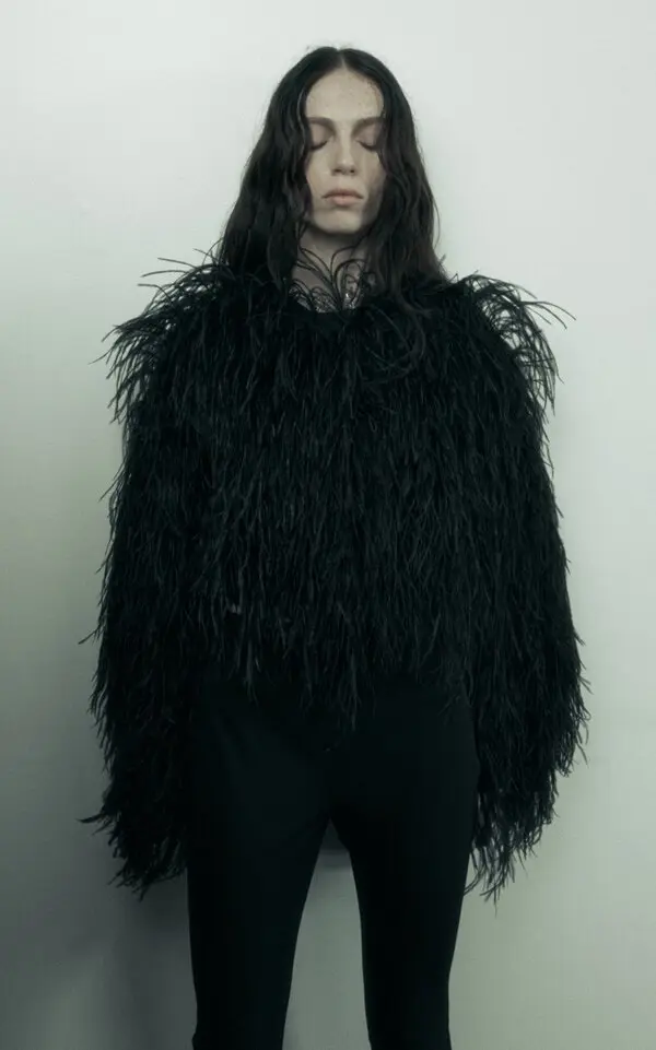 HARRIS TAPPER Aitti Ostrich Feather Jacket